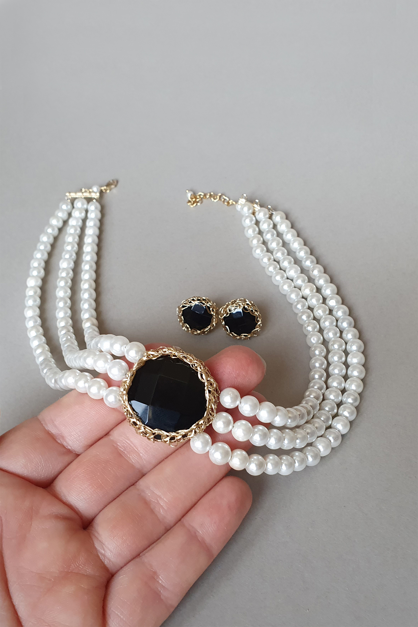 Set bijuterii onix negru - Studio Josephine - Studio Josephine